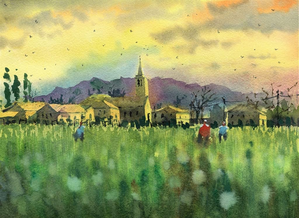 Painting Landscapes in Watercolour: Country Town Scene - Watercolour Mentor